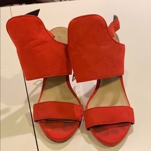Zara | Shoes | Zara Red Heel Sandal 38 | Poshmark